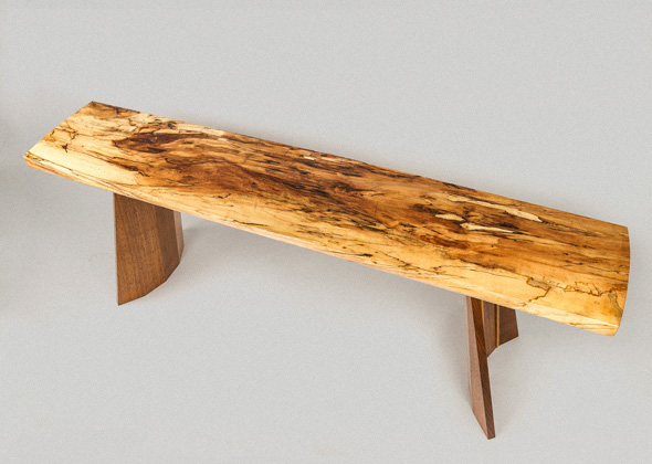 Spalted Maple Bench – Nick Moore – Handcrafted Wood Furniture